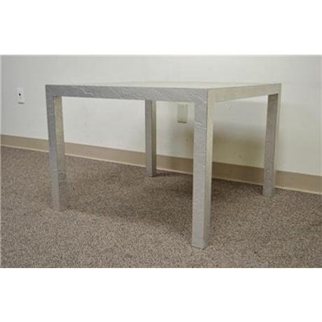 Vintage Mid Century Modern Silver Square Parsons Coffee Side Occasional ...