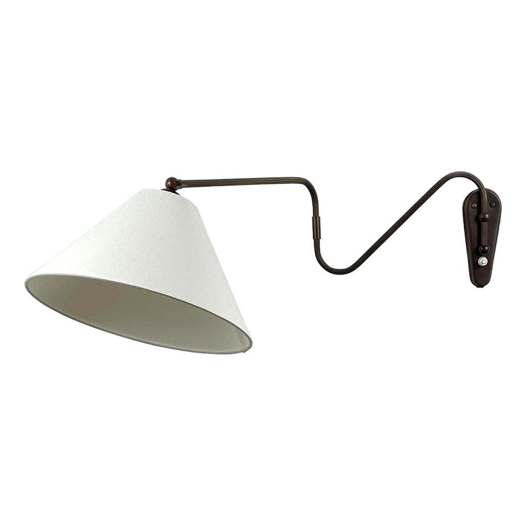 Articulating and Extendable Wall Light in Bronzed Brass, 1950s | Chairish
