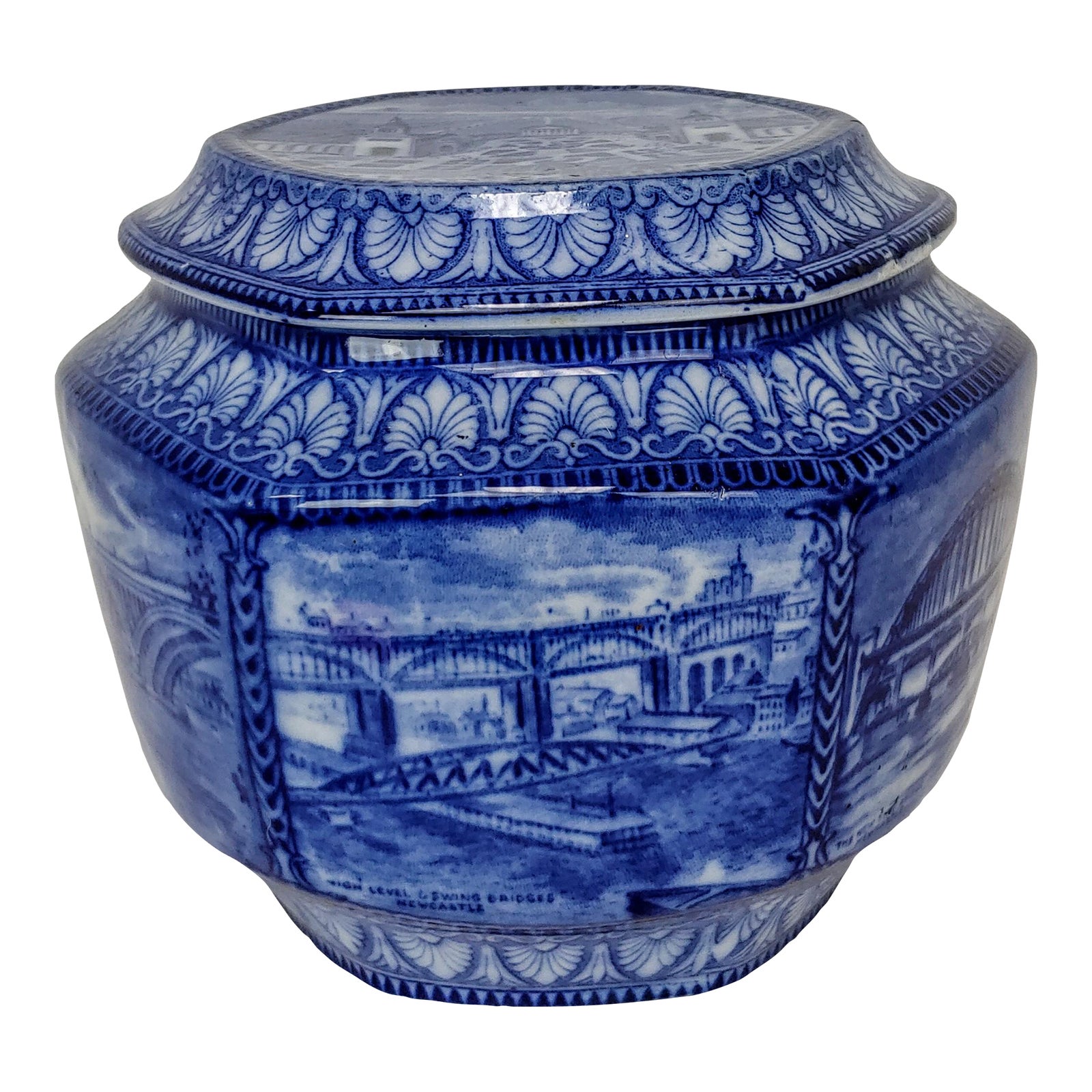 Vintage Maling Ware Ringtons Blue and White Tea Caddy 1929 Exhibition ...