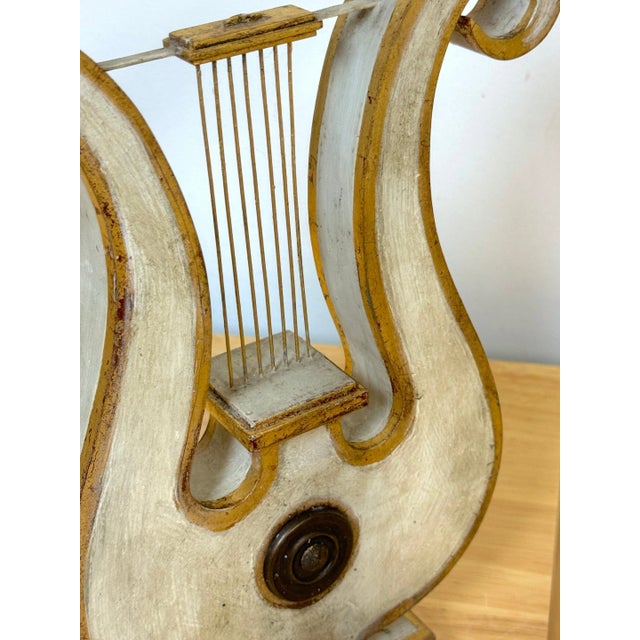 English Regency Gray Painted Tole & Brass Lyre Motif Wall Sconces - a ...