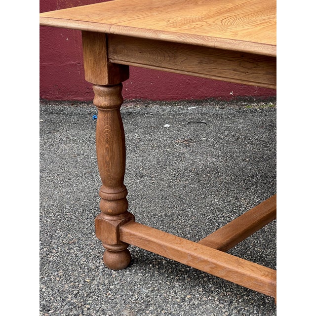 Large French Oak Library Table | Chairish