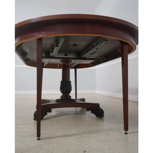 Baker Round Banded Mahogany Dining Room Table | Chairish