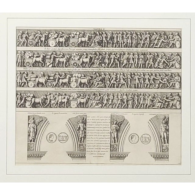 19th Century Italian Engraving of Roman Reliefs | Chairish