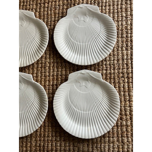 Mid Century Wedgwood Shell Plates, Signed | Chairish
