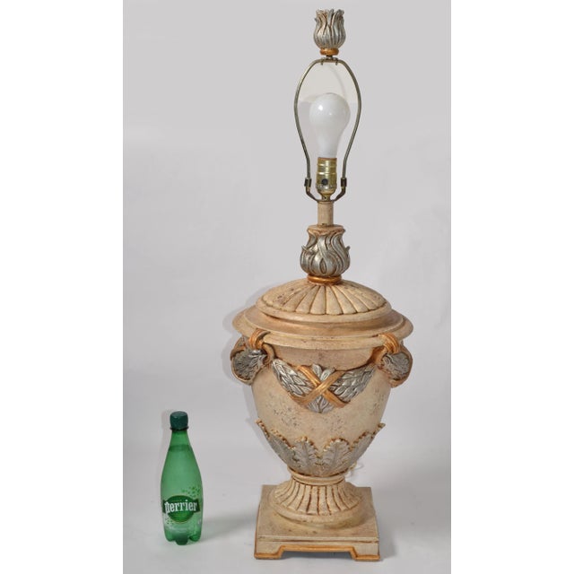 1980s Rembrandt Lighting Hollywood Regency Taupe Gold Silver Ceramic ...