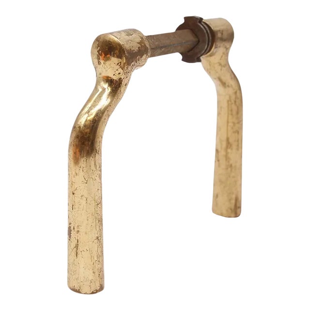 Pair of Vintage Modern Polished Brass Lever Door Knobs | Chairish