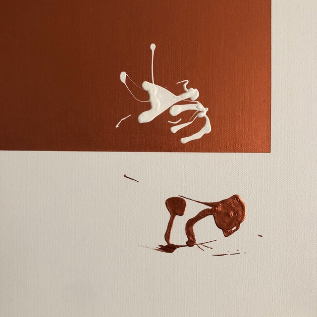 Axel Abbott Original Acrylic Painting "Copper Contrast Splatter" | Chairish
