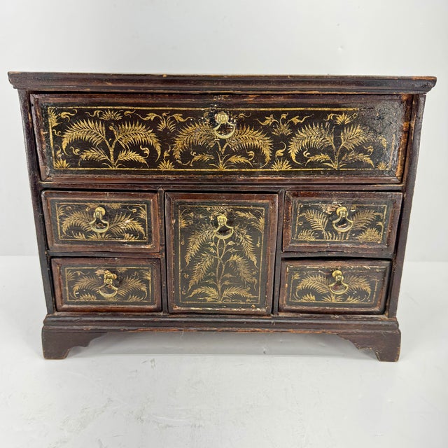 19th Century French European Jewelry Box With Secret Compartment Brass ...