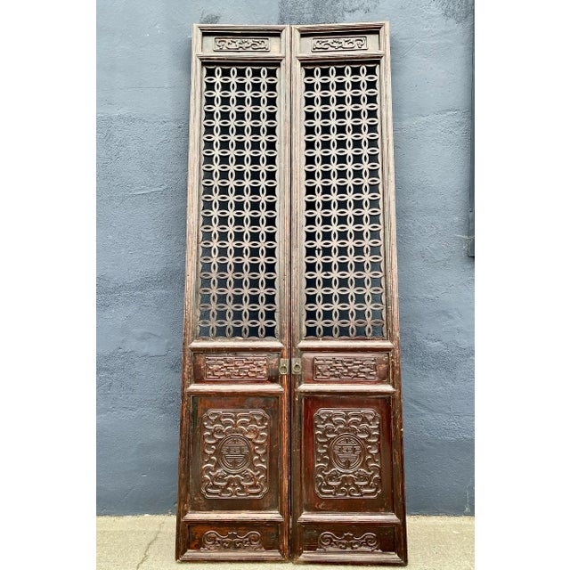 Pair Chinese Hardwood Doors, 2 Pairs Available | Chairish