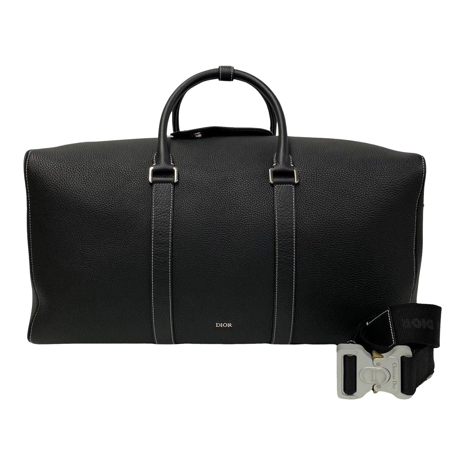 Christian Dior Lango 50 Hardware Leather 2Way Boston Bag Shoulder Black ...