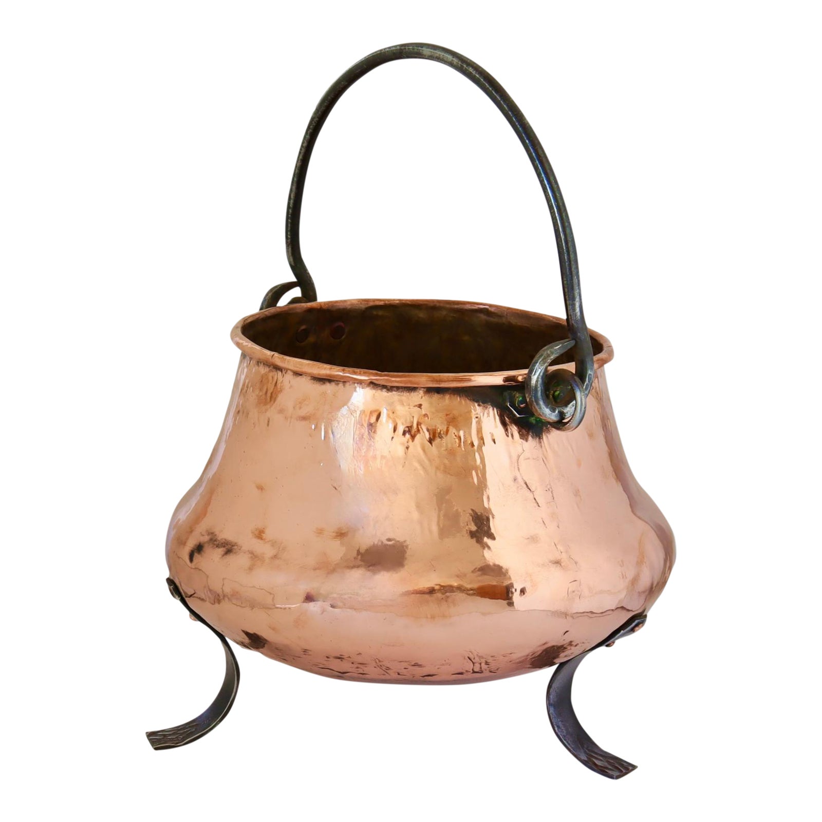 Antique French Copper Footed Cauldron Pot | Chairish
