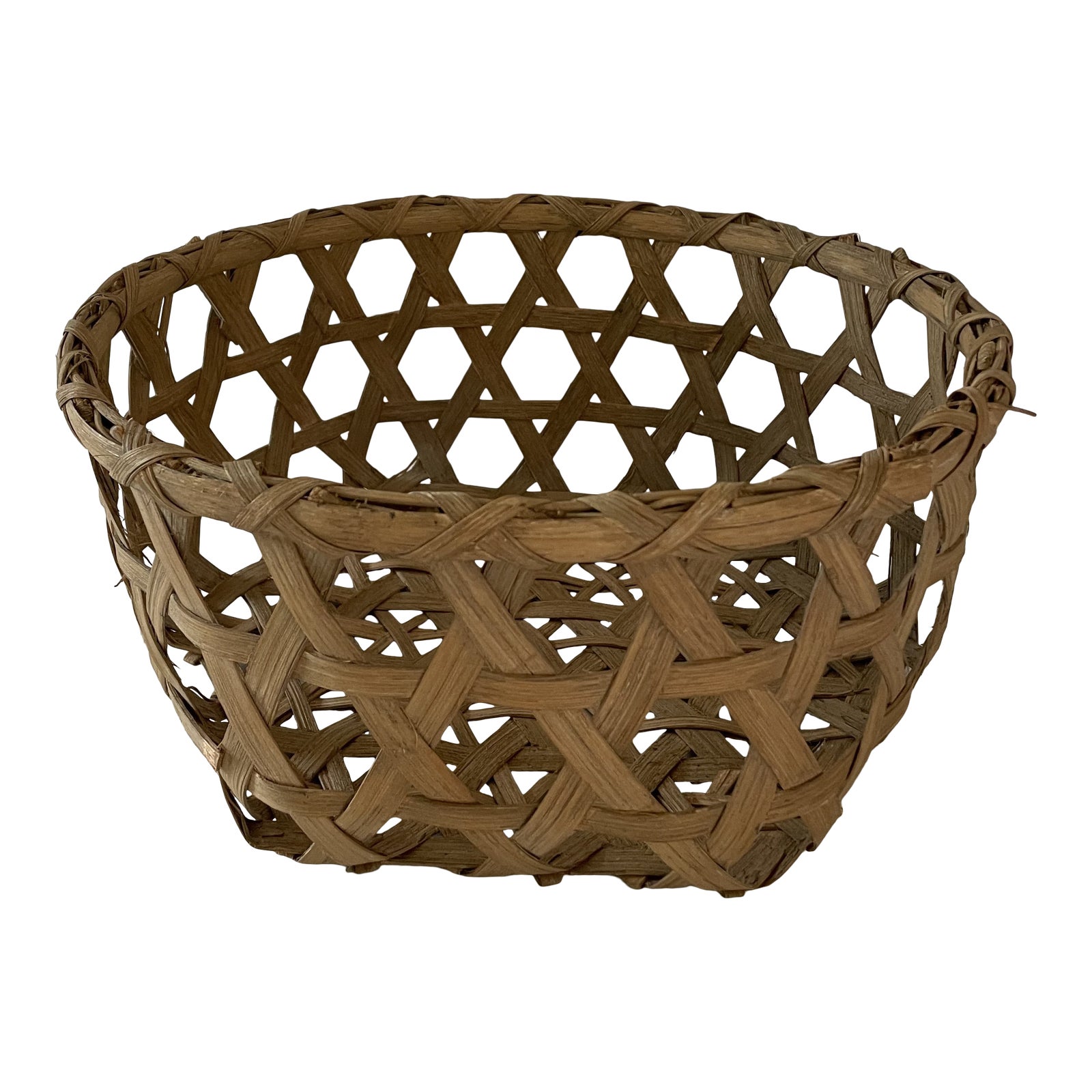 Antique French Splint Basket | Chairish