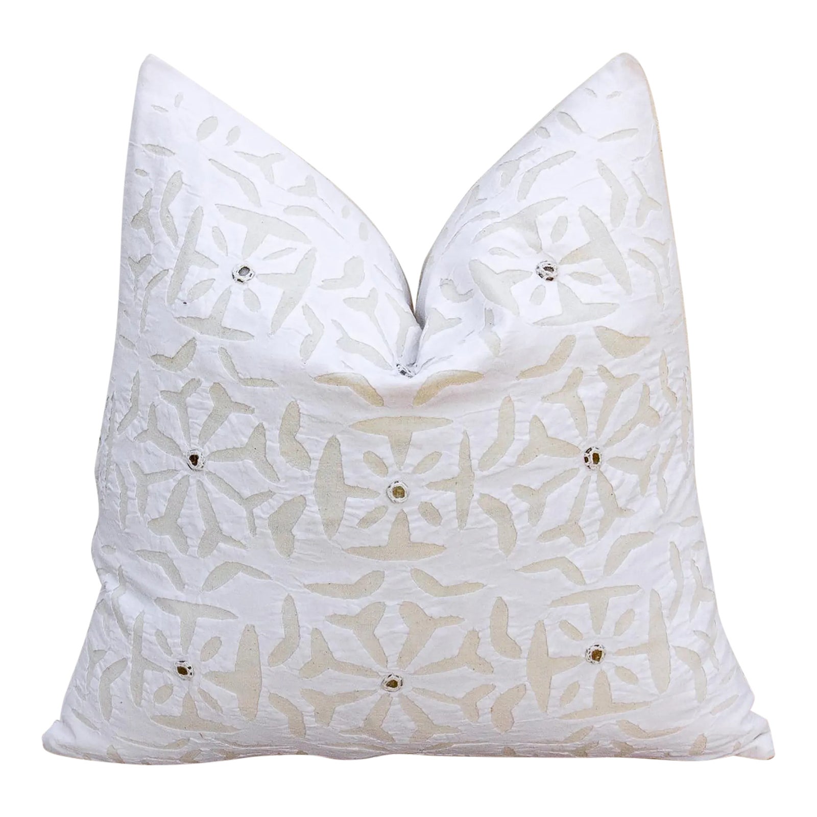 Chandani Phool Applique Pillow Cover | Chairish