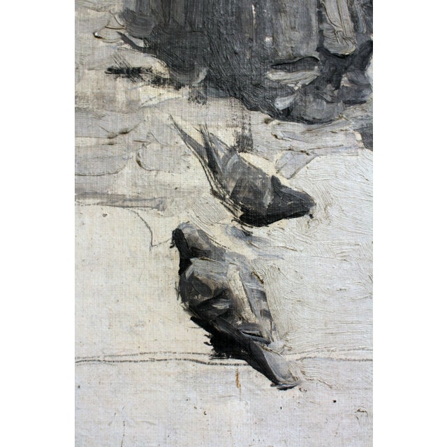 Grisaille Oil on Canvas Painting, "The Allure of Horse Racing", by ...