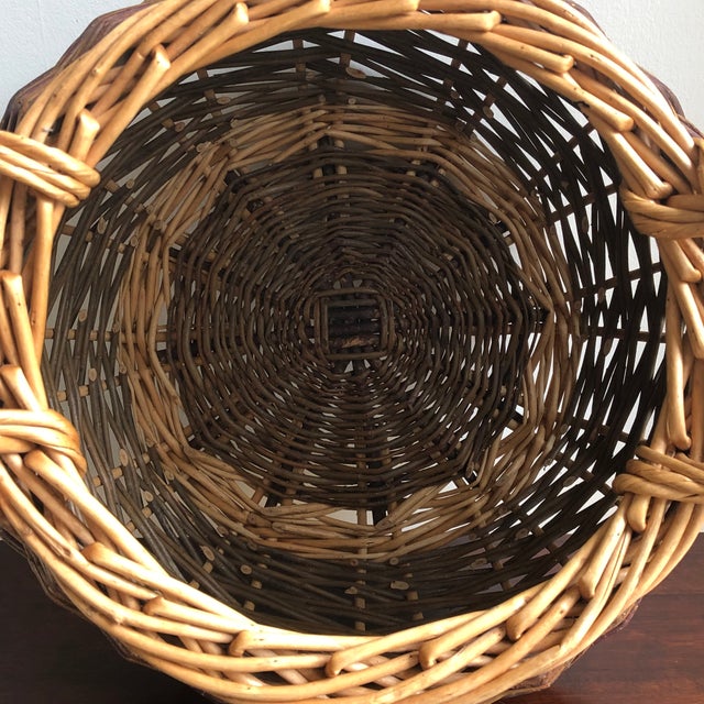 Large Triple-Weave Pear-Shaped Storage / Kindling Basket | Chairish