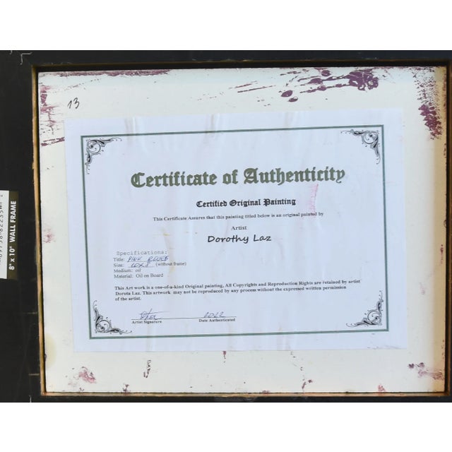 Lavender Floral Bouquet of Roses Artist “ Dorothy Laz” Signed Oil ...