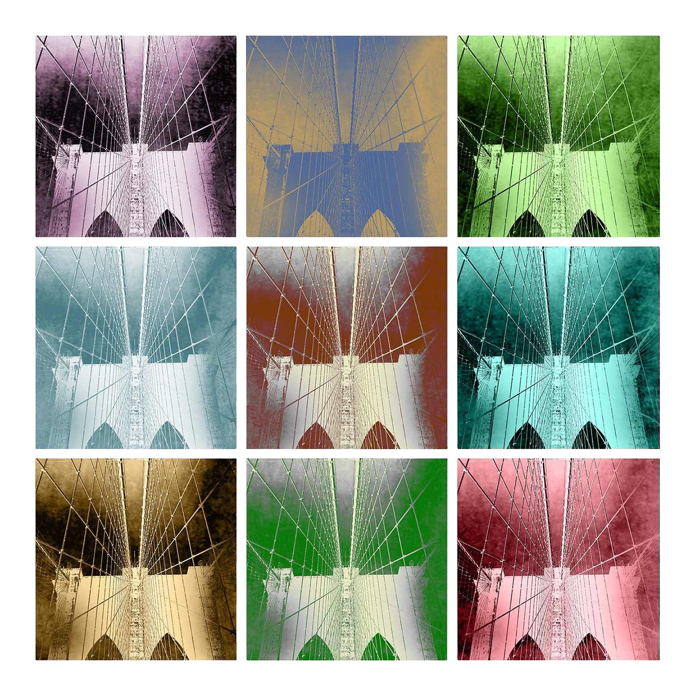 Brooklyn Bridge Collage No.3 Art Print "30x30" | Chairish