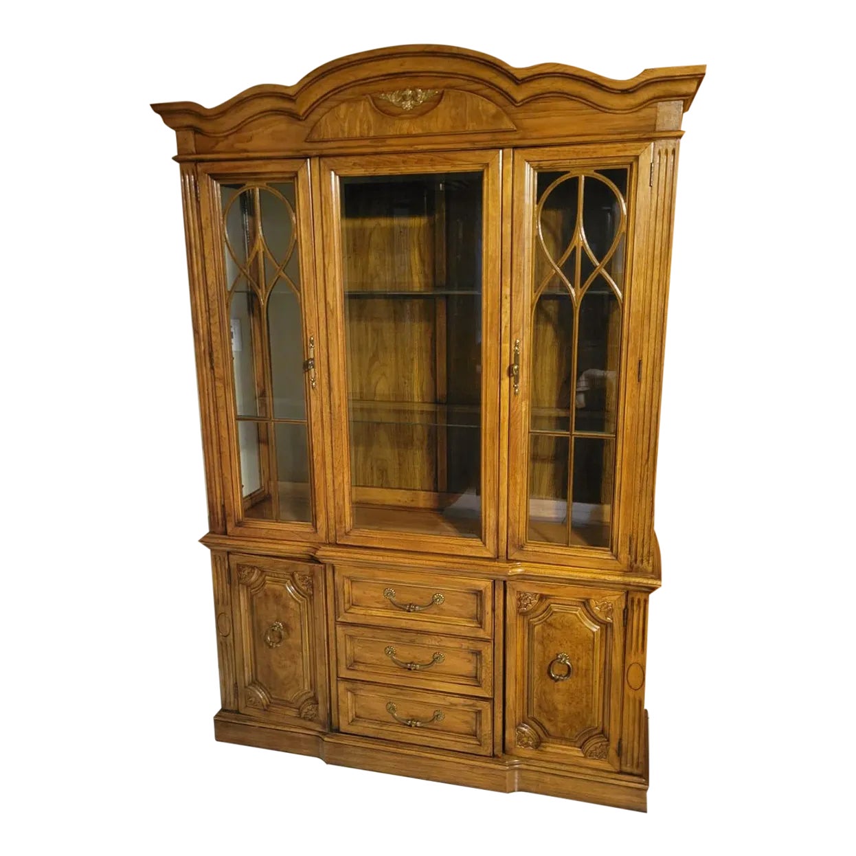 Pecan china cabinet store