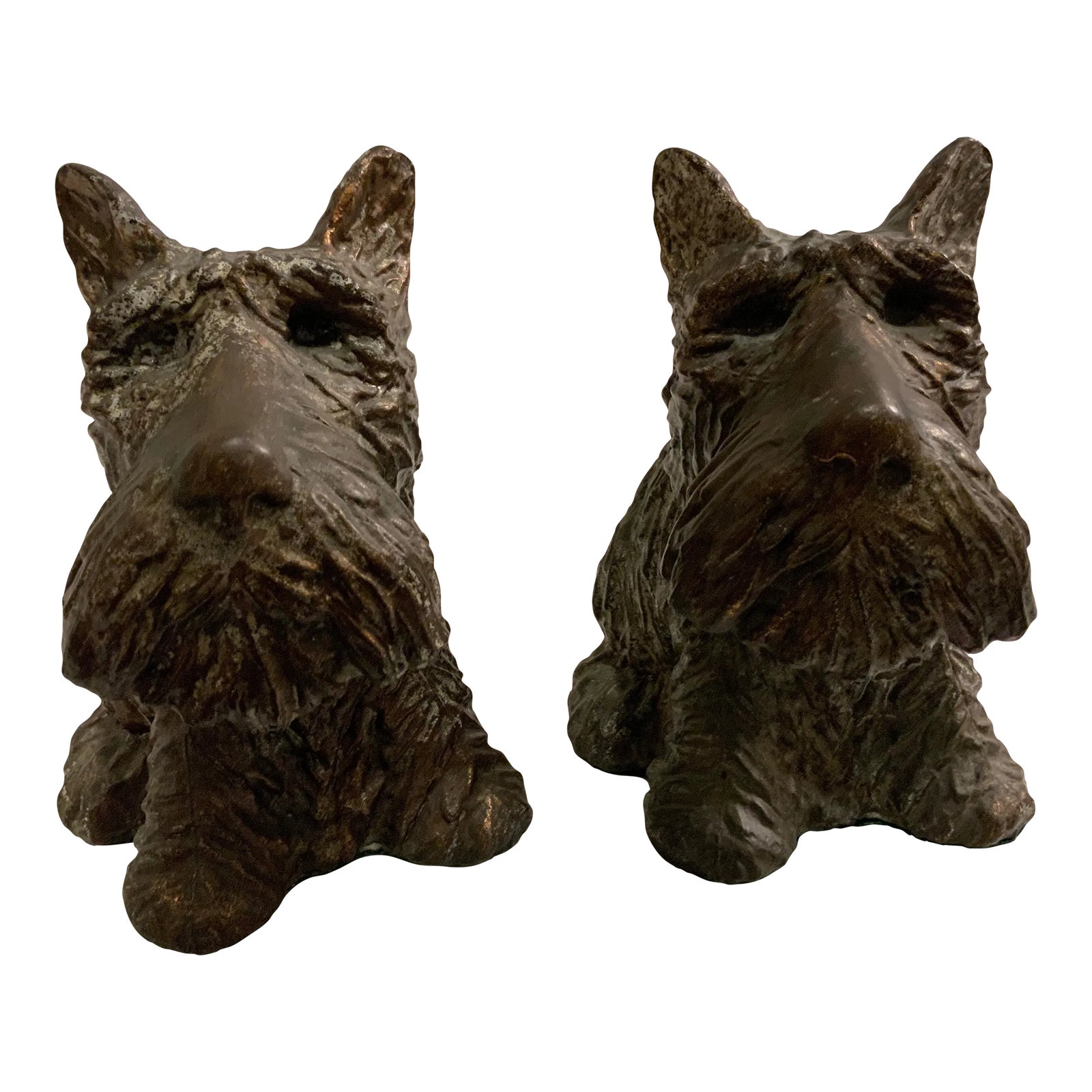 1950s Vintage Brass Scotty Dog Bookends- a Pair | Chairish