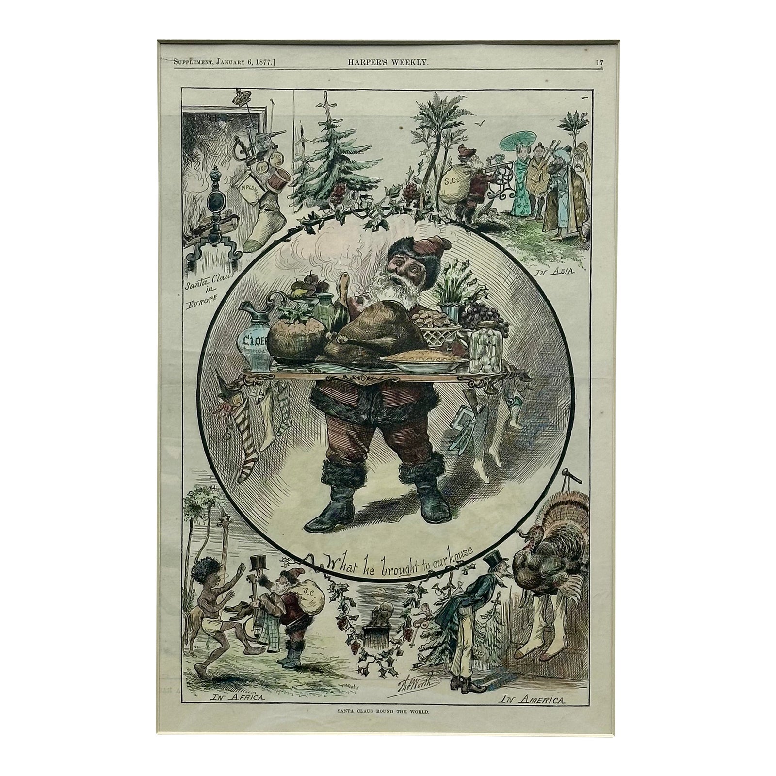 Santa Claus Round the World, Original Print, 1877 | Chairish