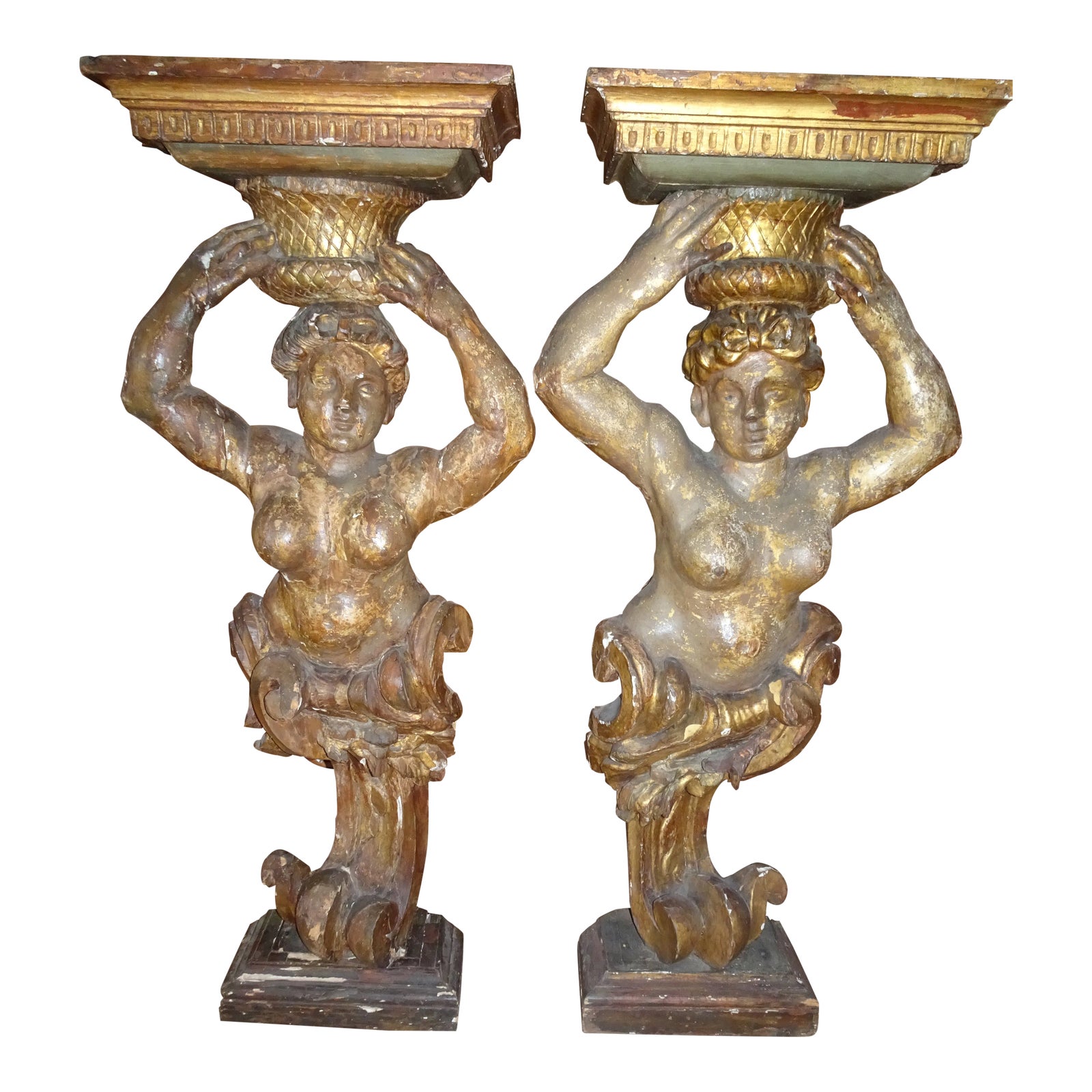 17th Century Italian Caryatids - a Pair | Chairish