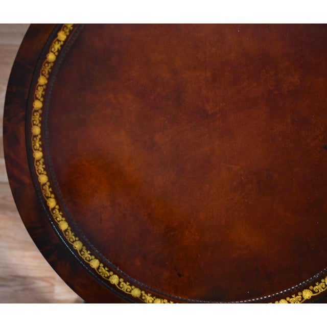 1930 Weiman English Regency Mahogany & Leather Top Side Table / End ...