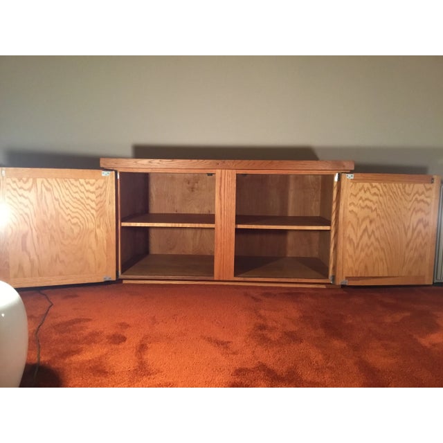 Custom Made Solid Oak Storage Unit | Chairish