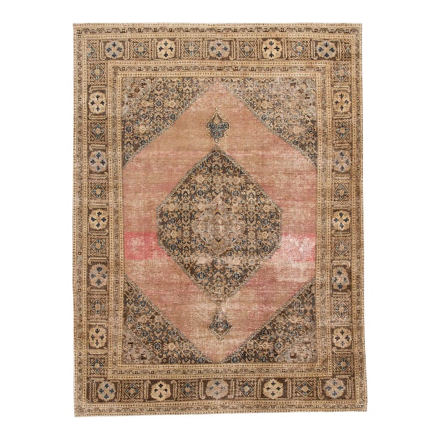 Pink Vintage Shabby Chic Handmade Wool Rug | Chairish