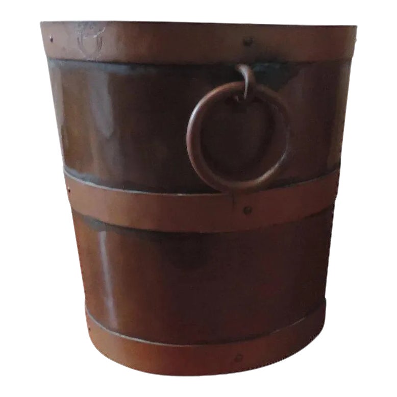 Early 19th Century English Regency Brass & Copper Ring Handle Peat ...