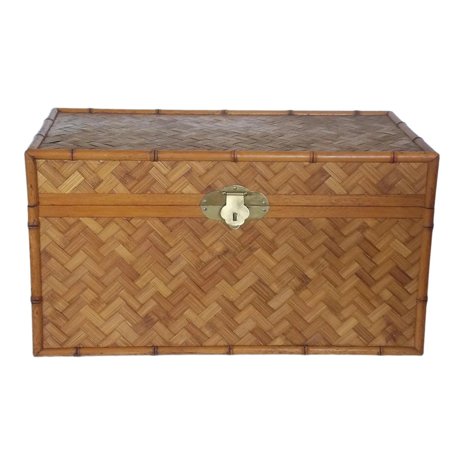 1970's Vintage Asian Rattan Chest | Chairish