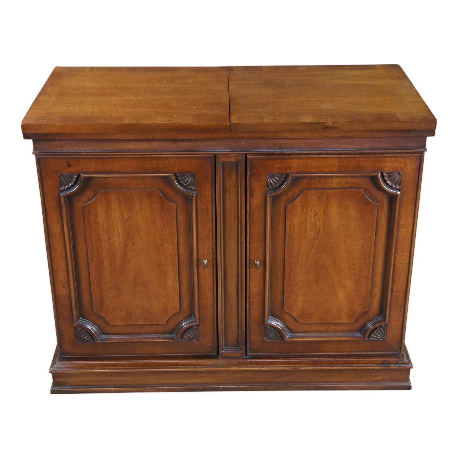 1970s White Furniture Italian Provincial Neoclassical Walnut Flip Top ...