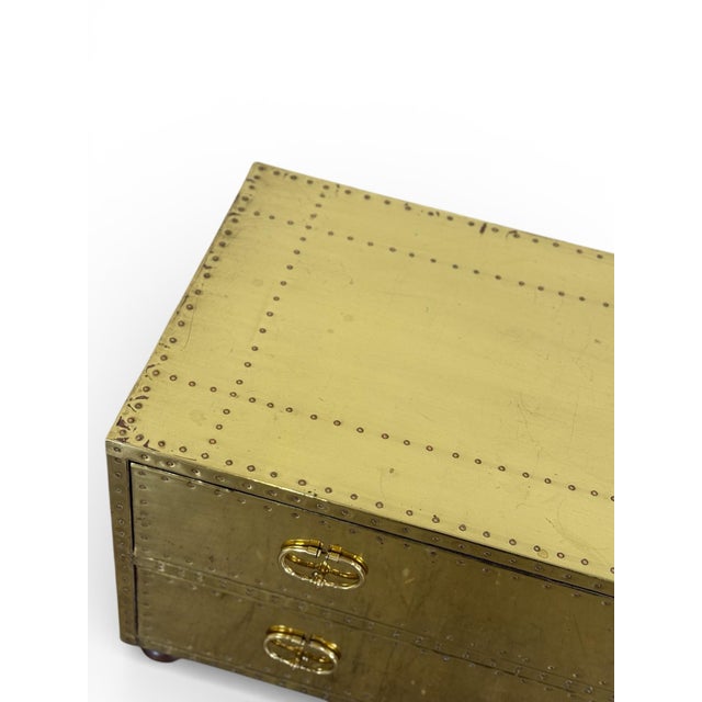 Vintage Sarreid LTD Brass Chest - Spain Circa 1970s - Two Drawer Brass ...