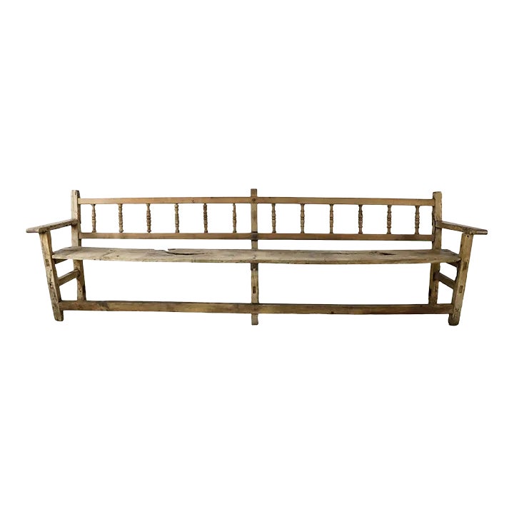 Mid 19th Century Giant Colonial Church Bench | Chairish