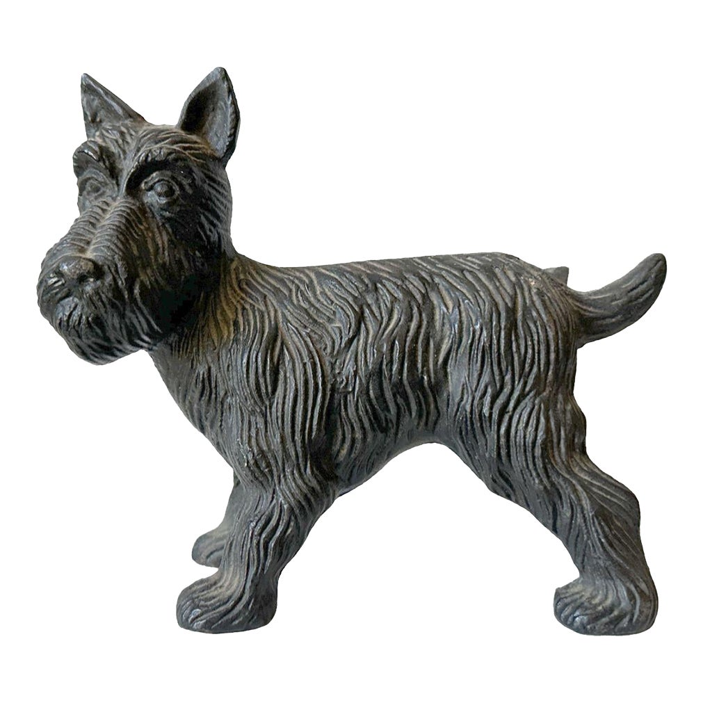 Vintage Cast Iron Scottish Terrier Scotty Dog Door Stop/Bookend | Chairish