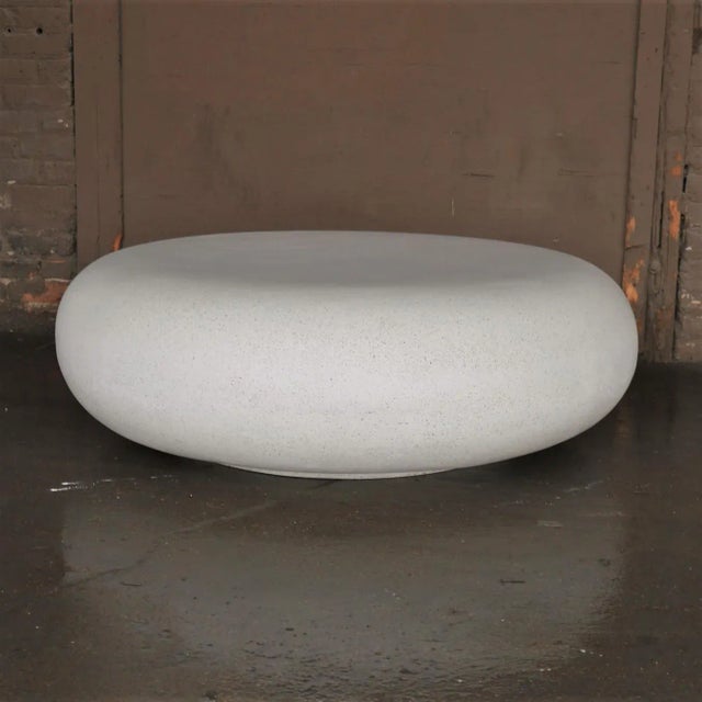 Cast Resin 'Pebble' Low Table, White Stone Finish by Zachary A. Design | Chairish