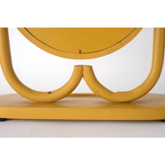 Vintage Italian Yellow Art Deco Boho Wooden Vanity Mirror | Chairish