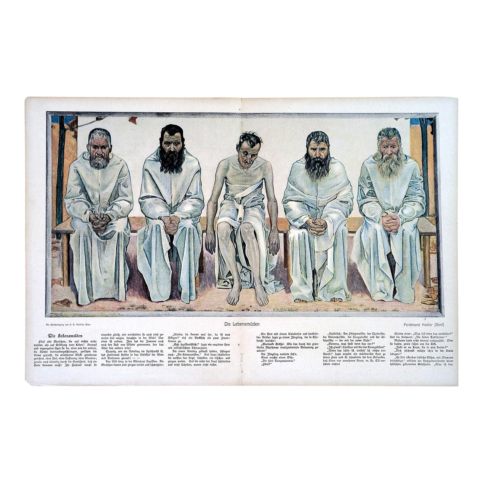 Jugend Magazine 1907 Ferdinand Hodler "The Weary of Life" Print | Chairish