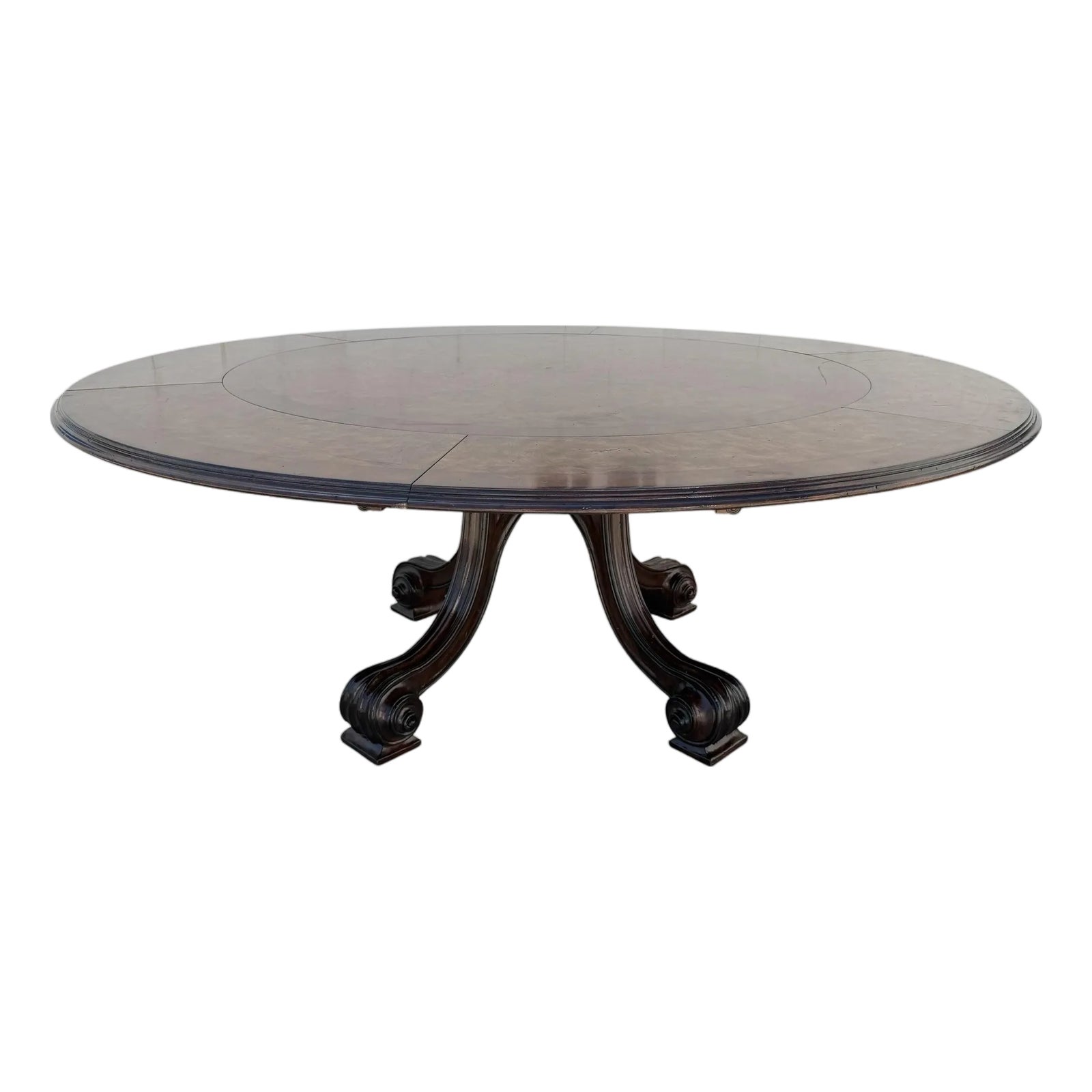18th C Style Therien Workshops Attributed Walnut Volute Extension ...