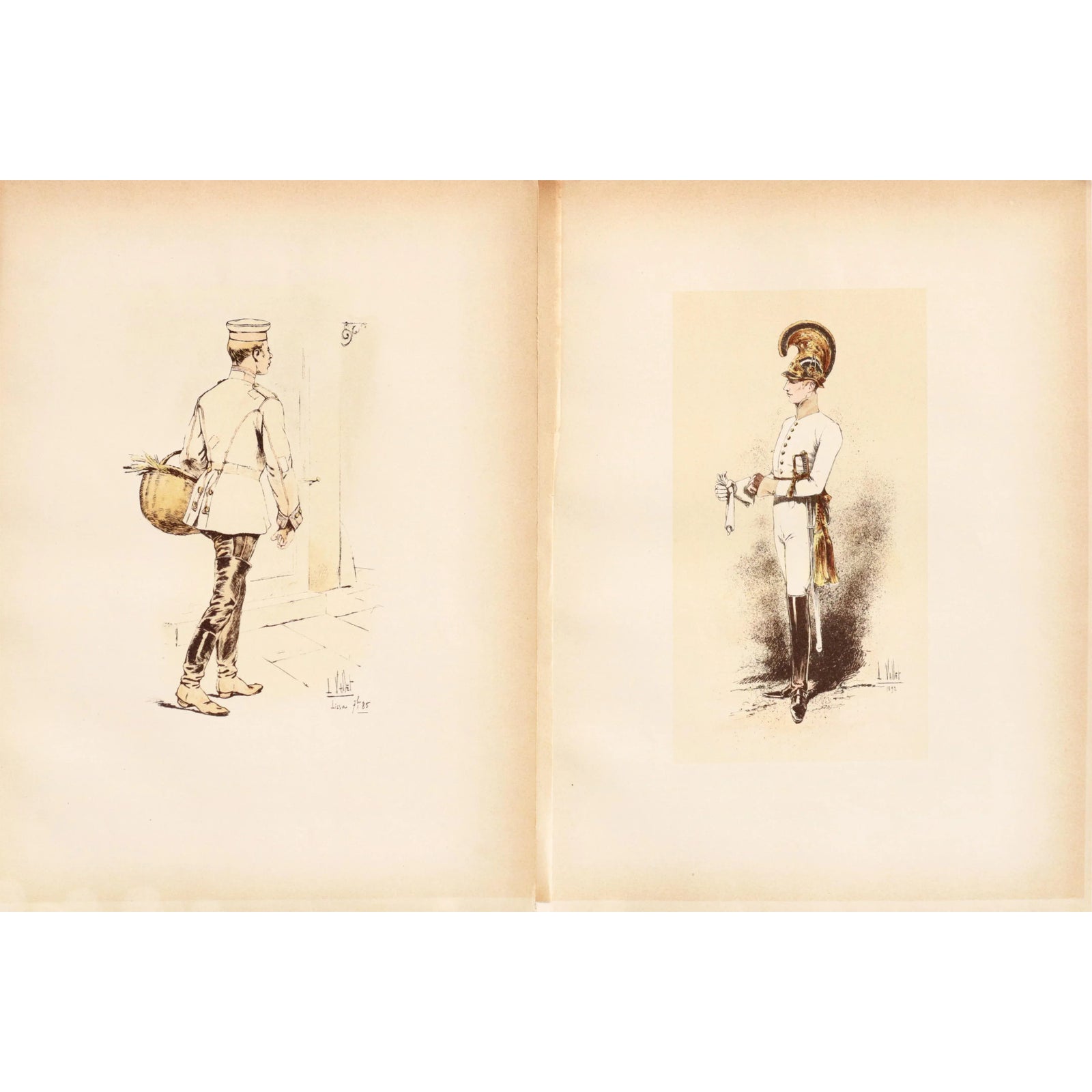 1893 French Cavalry Lithographs, Firmin Didot - Vallet (Set #4) - Set ...