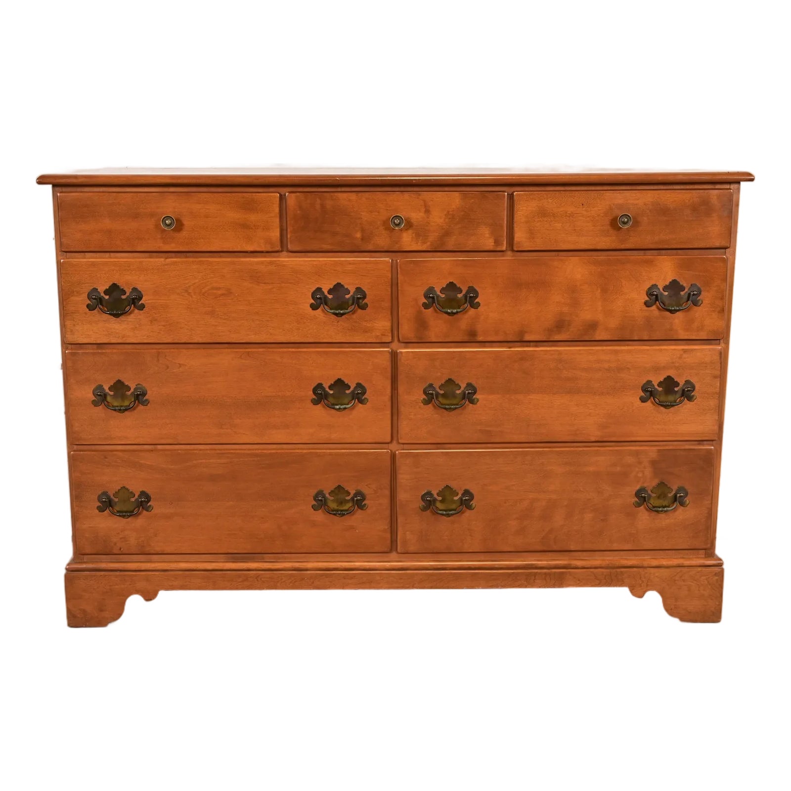 Ethan Allen American Colonial Solid Maple Nine-Drawer Dresser or Chest ...