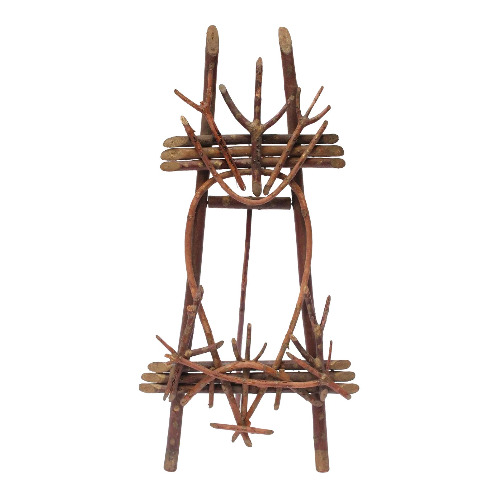 Folk Art Tree Branch Tabletop Easel | Chairish