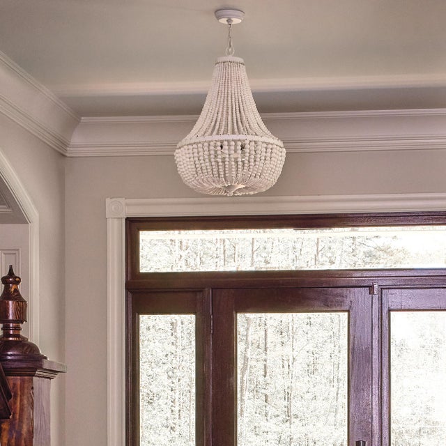 Rylee 6 Light Matte White Chandelier | Chairish