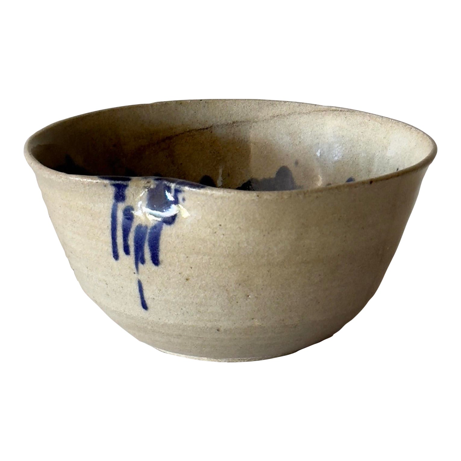 Late 20th Century Studio Pottery Thumbprint Bowl | Chairish