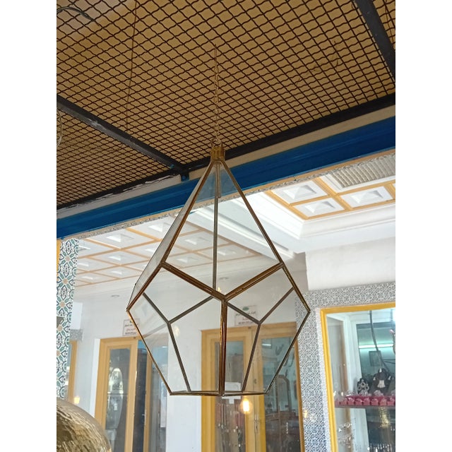 Handmade Contemporary Hexagone Shape Ceiling Pendant Light Lamps | Chairish