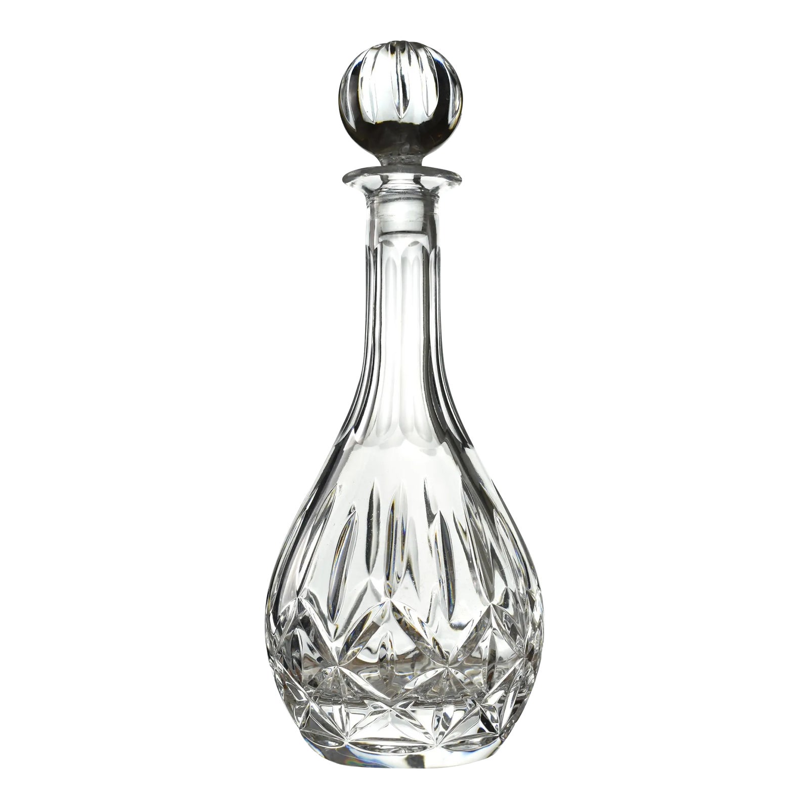 Late 20th Century Block Crystal Decanter With Stopper | Chairish