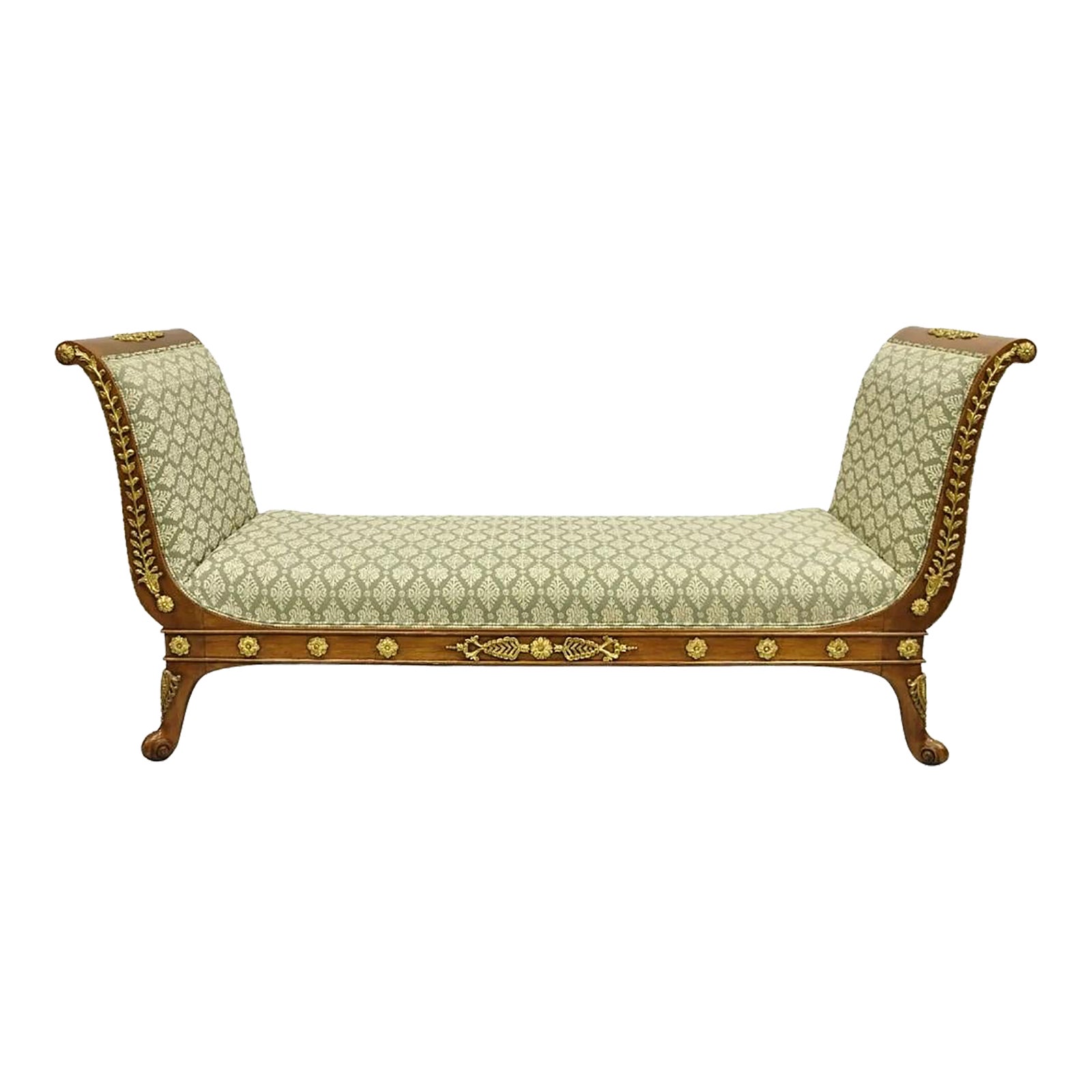 Late 20th Century Vintage French Empire Neoclassical Style Recamier ...