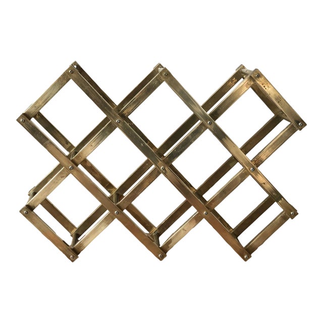 Vintage Mid-Century Modern Brass Wine Rack-Holds 8 Bottles | Chairish