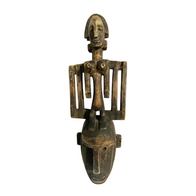 Old Dogon Satimbe Mask W/ Female Figure Mali 28.5" H | Chairish