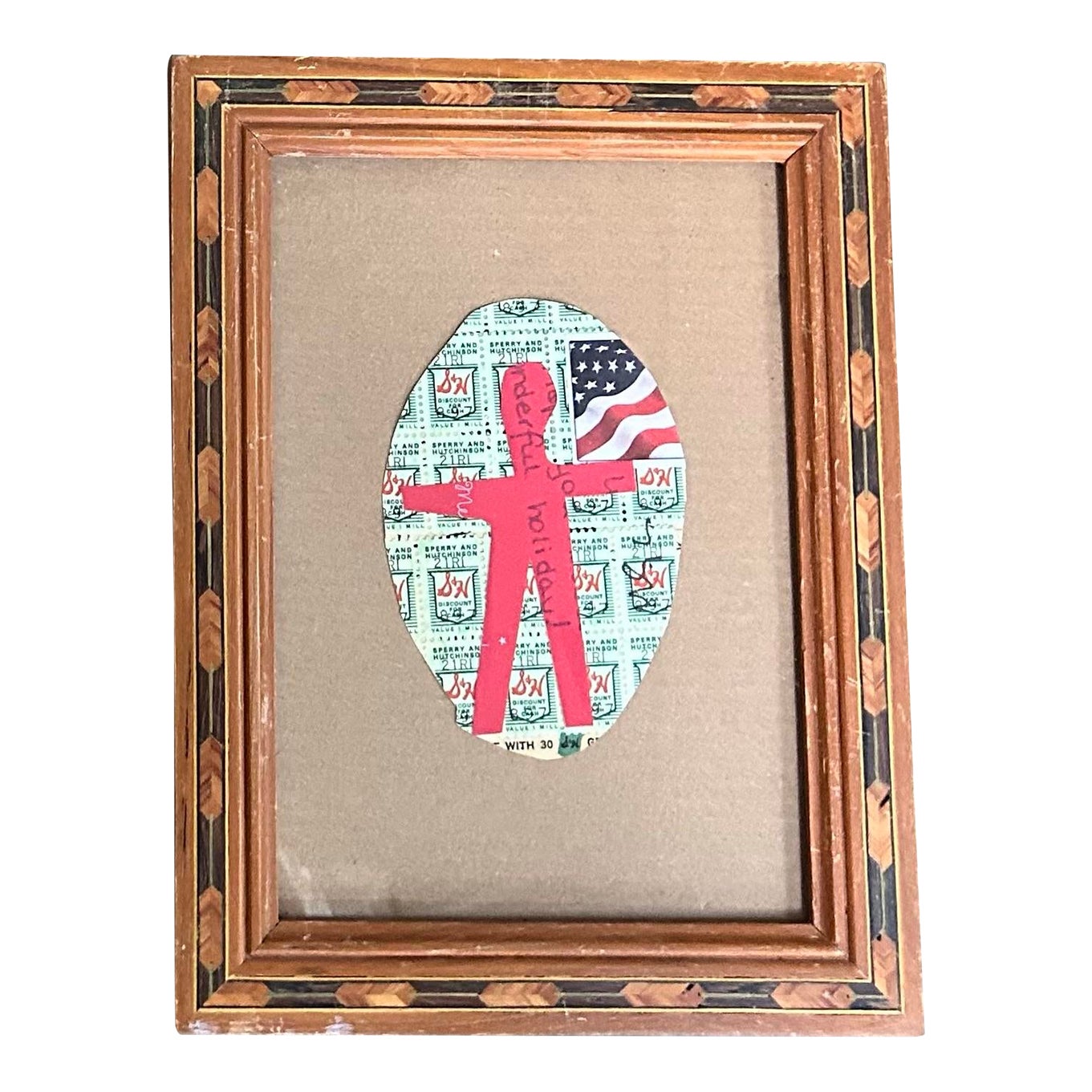 Contemporary Original Wayne Cunningham Abstract Figure Collage | Chairish