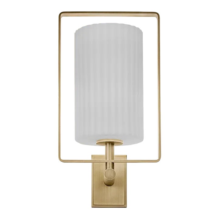 Marlow Golden Bronze and Matt Opal Wall Light | Chairish